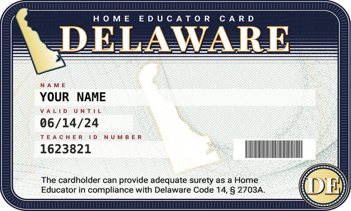 DE Homeschool Teacher ID Card