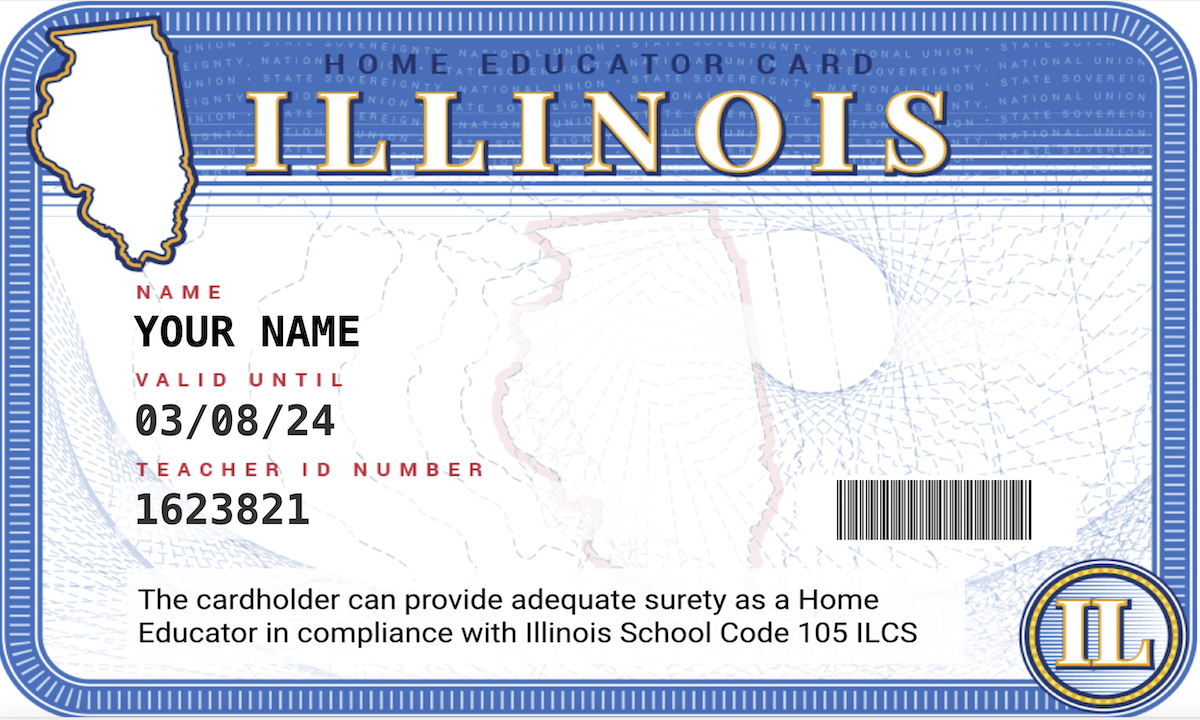 IL Homeschool Teacher ID Card