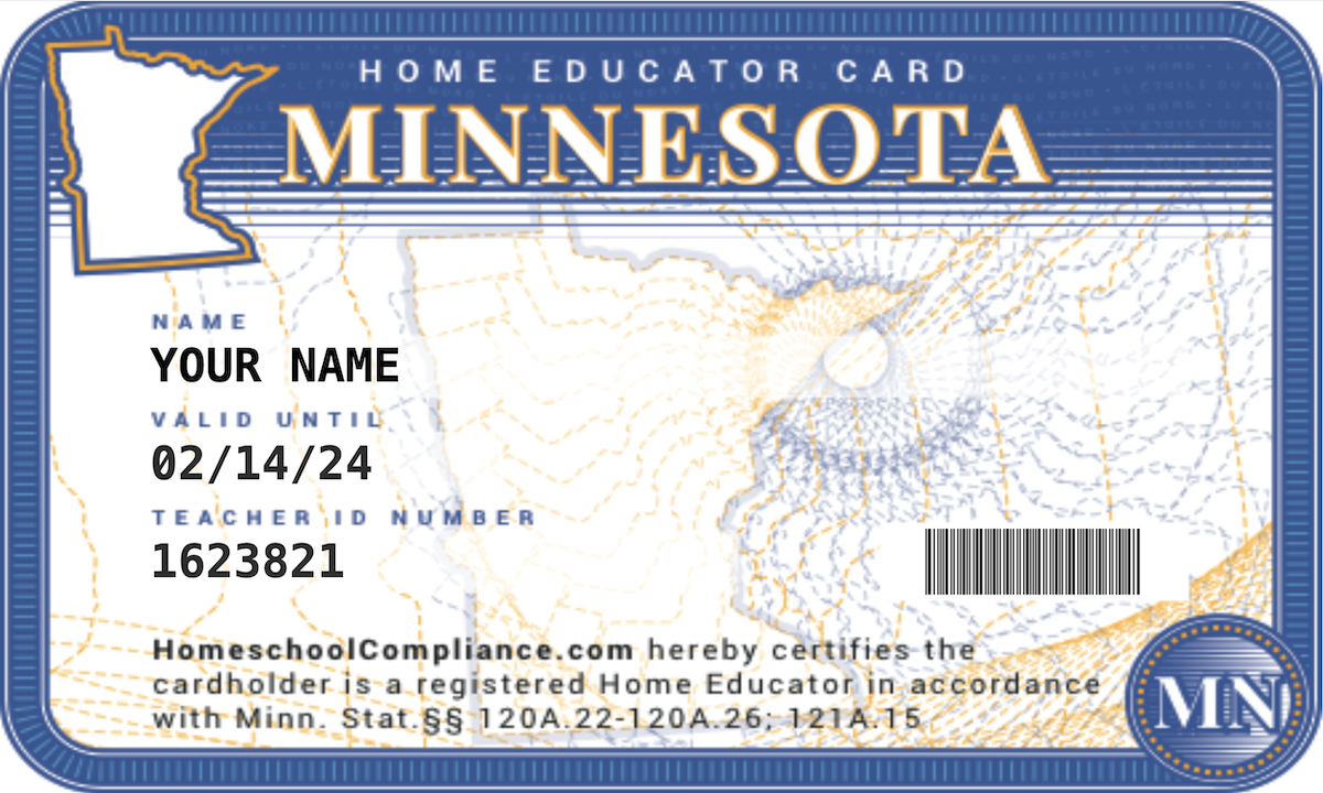 MN Homeschool Teacher ID Card
