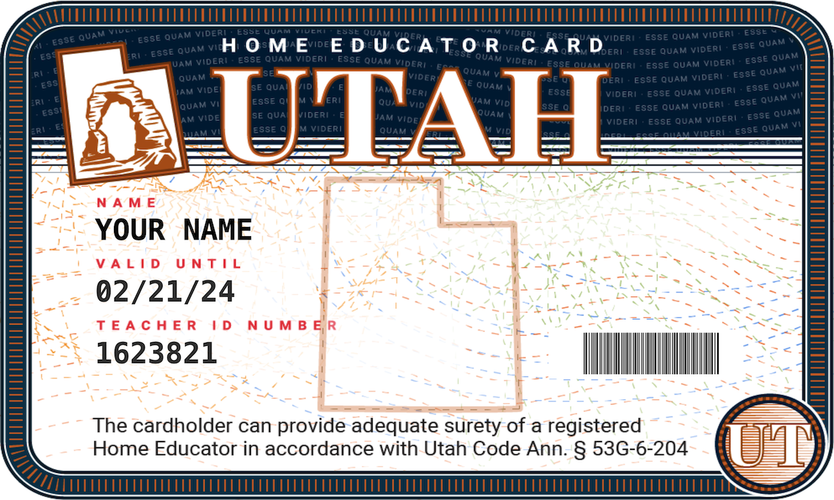 Utah Homeschool Teacher ID Card - Get UT Educator Discounts
