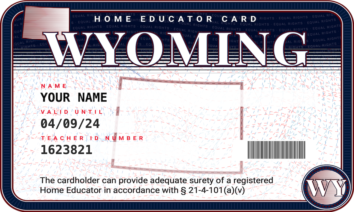 Wyoming Homeschool Teacher ID Card - Get WY Educator Discounts
